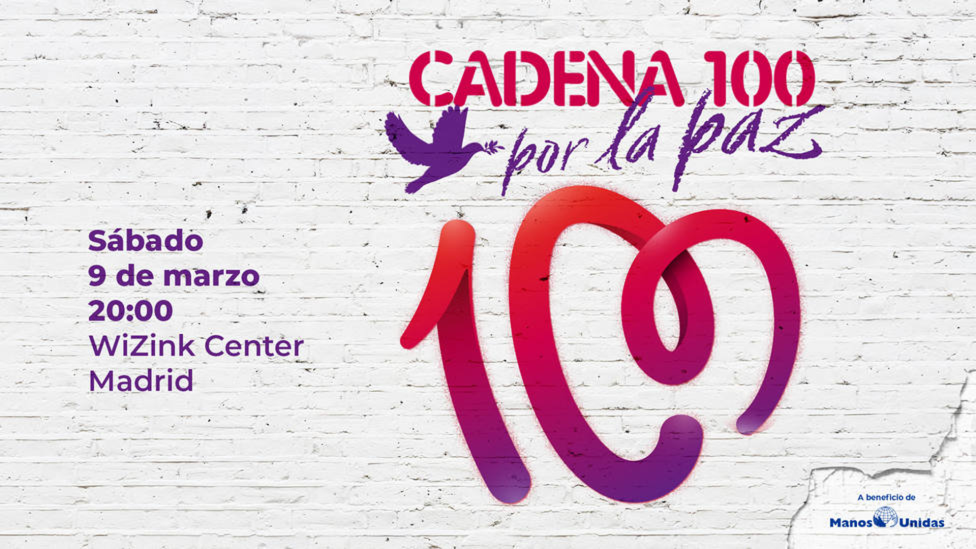 Nace CADENA 100 POR LA PAZ: cuándo comprar las entradas para el ...